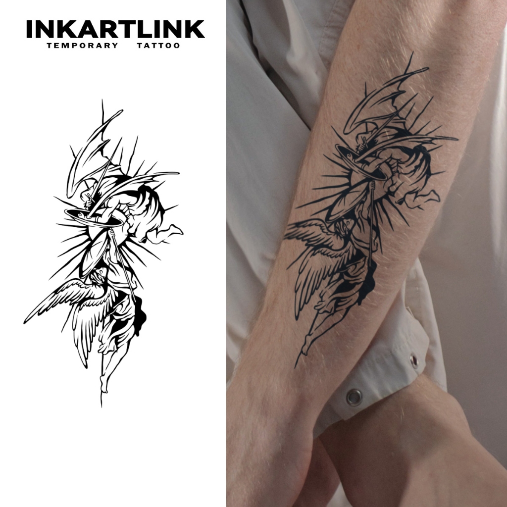 Angels and Devils temporary tattoo stickers, waterproof long-lasting ...