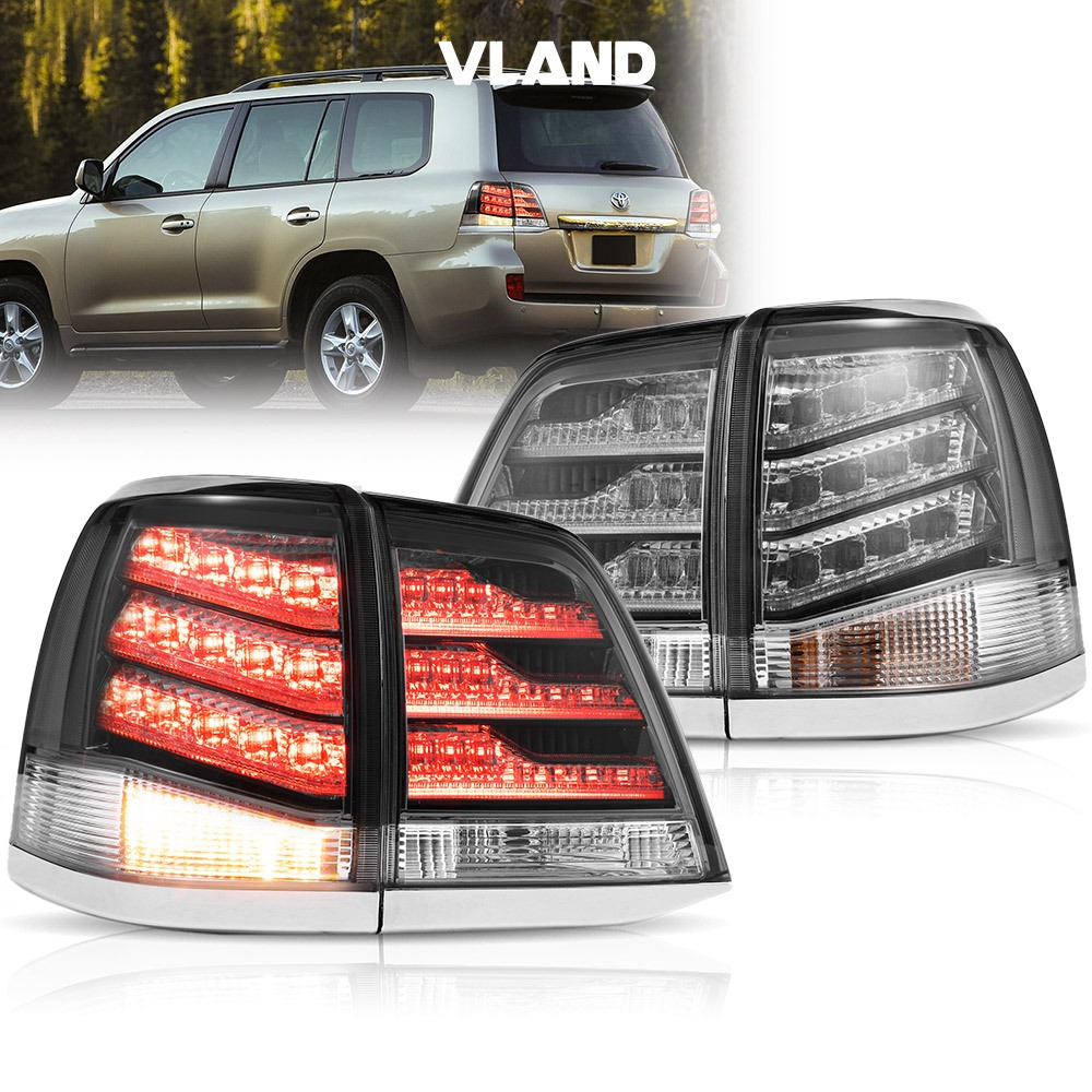 08-15 Toyota Land Cruiser 200 Series Vland LED Tail Lights with Amber ...