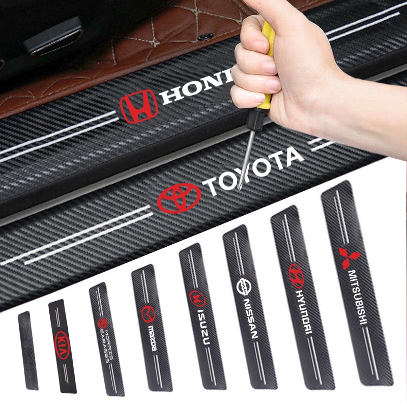 4 Piece Set of Waterproof Carbon Fiber Protective Stickers Anti Scratch ...