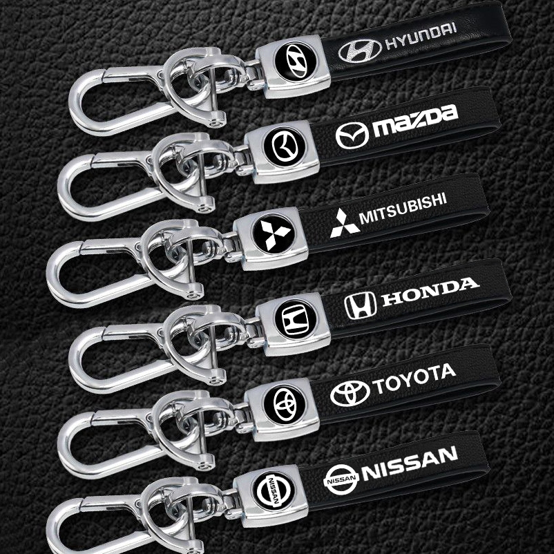 New high-end car key bag buckle leather anti-lost key chain pendant ...