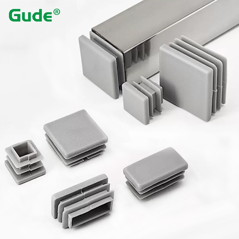 Square Plastic Grey Blanking End Caps Furniture Leg Tube Pipe Inserts ...