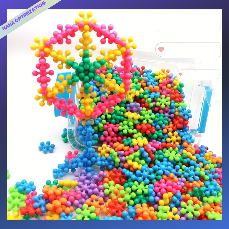 Flower Shape Building Blocks 3D Rotating Snowflakes Assembling Plastic ...