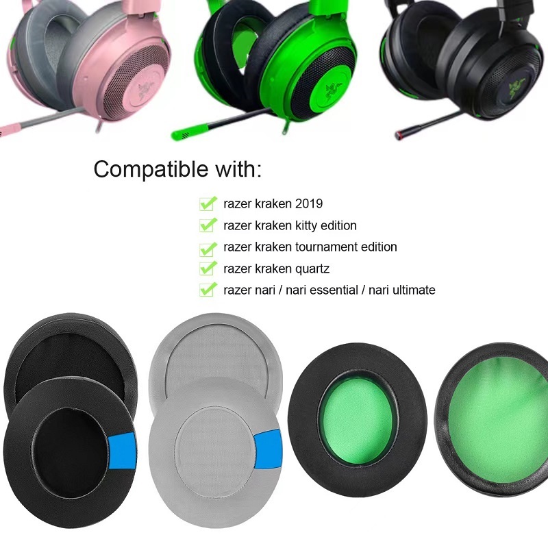 Cooling Gel Ear Pads for Razer Nari Ultimate, Nari Essential, Kraken ...