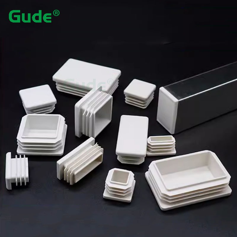 Square/Rectangle Plastic White Blanking End Caps Furniture Leg Tube ...