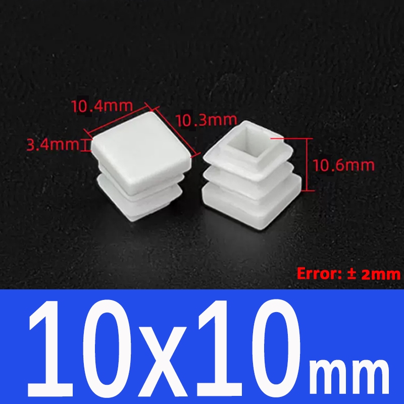 Square/Rectangle Plastic White Blanking End Caps Furniture Leg Tube ...