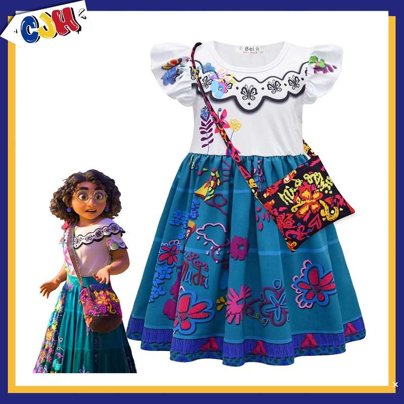 Encanto Mirabel Costume for Kids Girls Princess Cosplay Carnival Party ...
