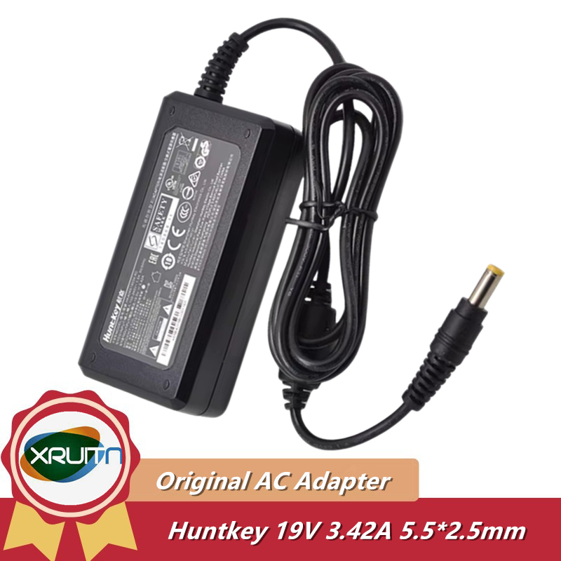 Genuine Huntkey 19V 3.42A 65W HKA06519034-6K AC DC Adapter For Intel NUC Laptop Projector Power ...