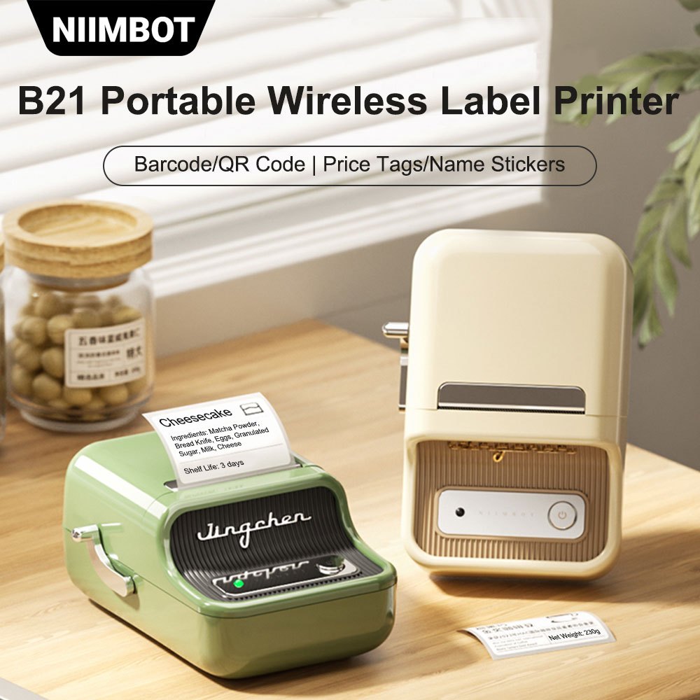 NIIMBOT B21 B1 Label Maker Printer Portable Bluetooth Thermal Printer Sticker Printer Barcode ...