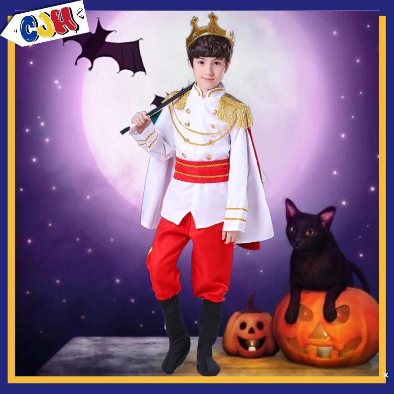 Prince King Costume For Kids Boys Halloween Royal Cosplay Performance ...