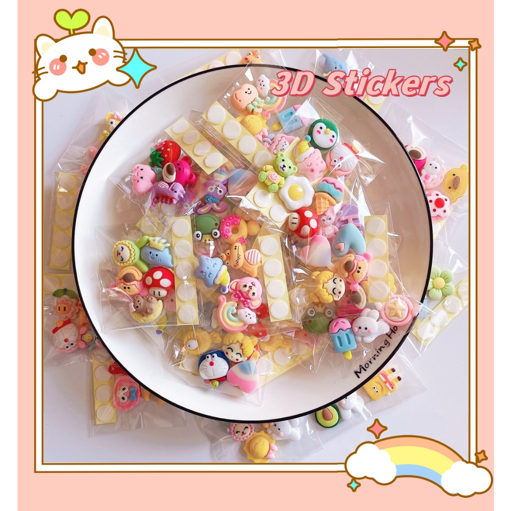 1 Bag 3D Water Stickers Cute Cartoon Hydroflask Aquaflask ...