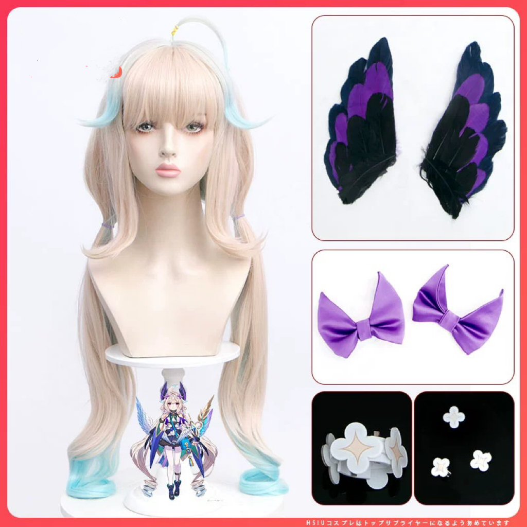 Jingyue NIJISANJI Impact Enna Alouette Cosplay Wig Gradient Heat ...