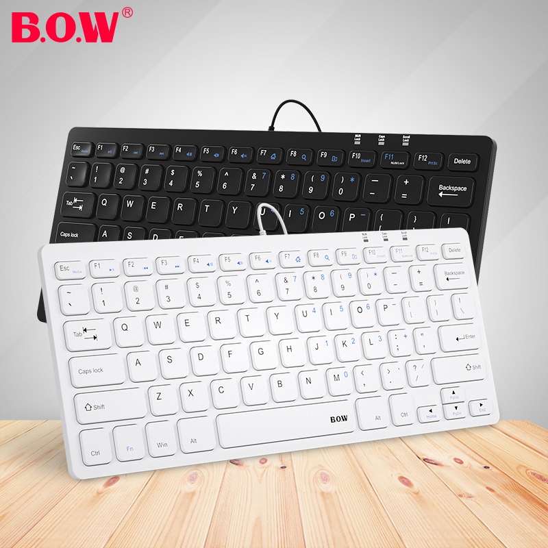 【free Keyboard Film】bow Ultra Thin Wired Keyboard White Black Grey Ergonomic Scissor Structure