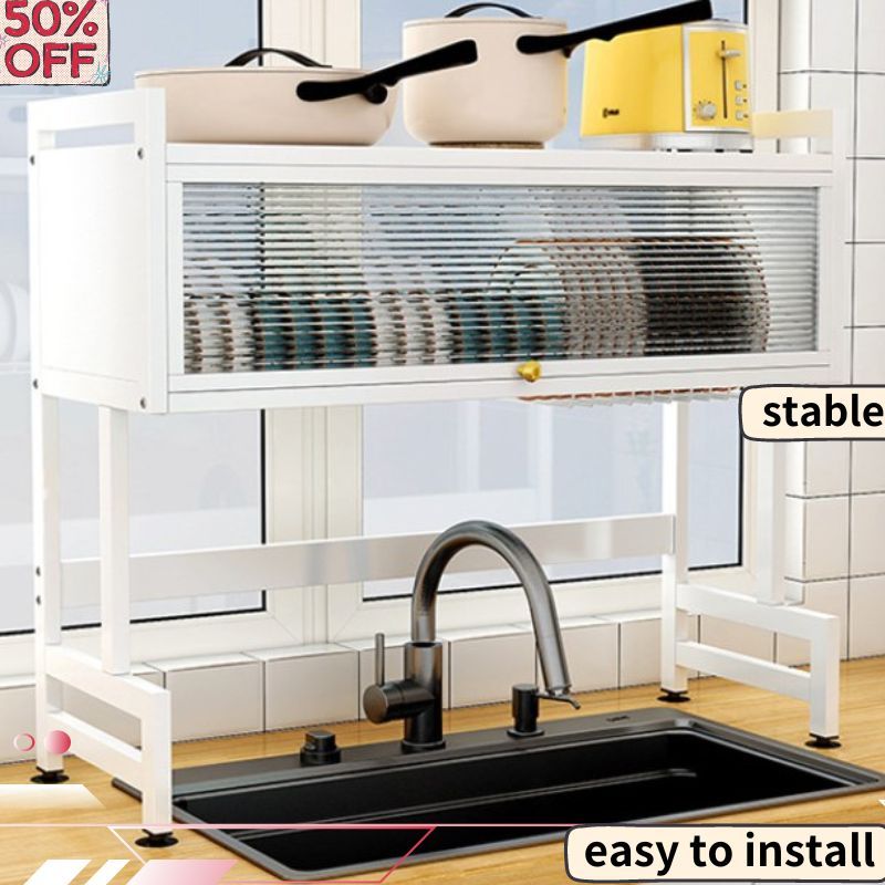Bowl and dish rack organizer with cover plate, kitchen organizer ...