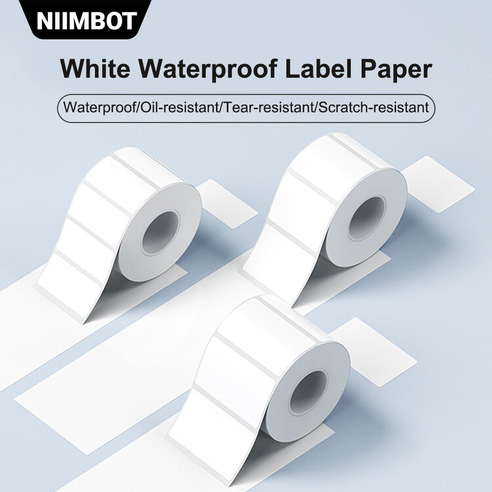 NIIMBOT B21 B203 B1 B3S White Thermal Label Printing Paper Waterproof, Oilproof and Tearproof ...