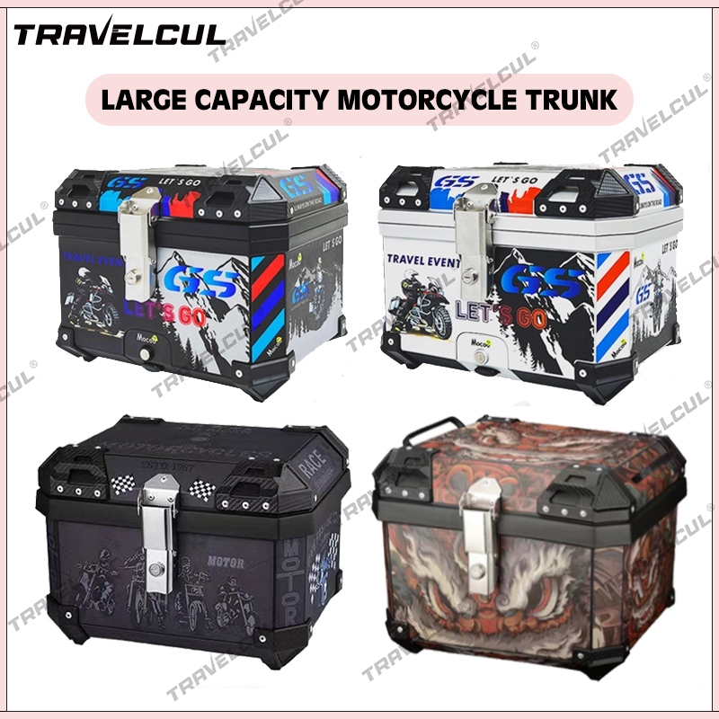 TRAVELCUL Motorcycle Top Box 36/45L Top Box For Motorcycle Large ...