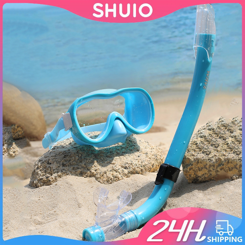 SHUIO Kids Diving Goggle Mask Snorkel Breathing Tube Anti-fog Swimming ...