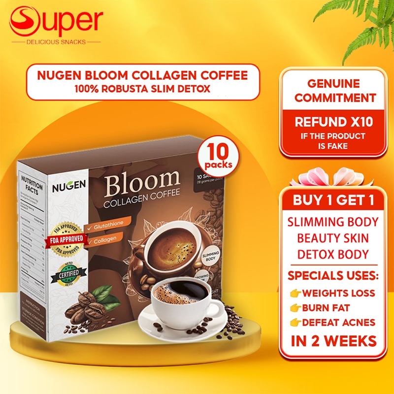 Buy 1 take 1 Bloom Collagen Coffee NUGEN Collagen Original 100% Coffee ...