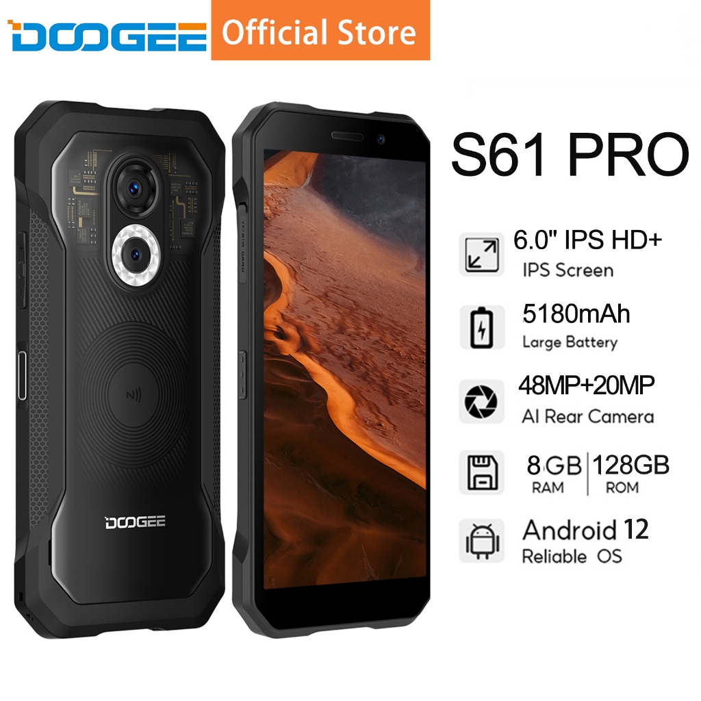 DOOGEE S61 Pro 6.0" IPS HD+ 5180mAh 8GB RAM+128GB ROM Android 12.0 Rugged Phone | Shopee Philippines
