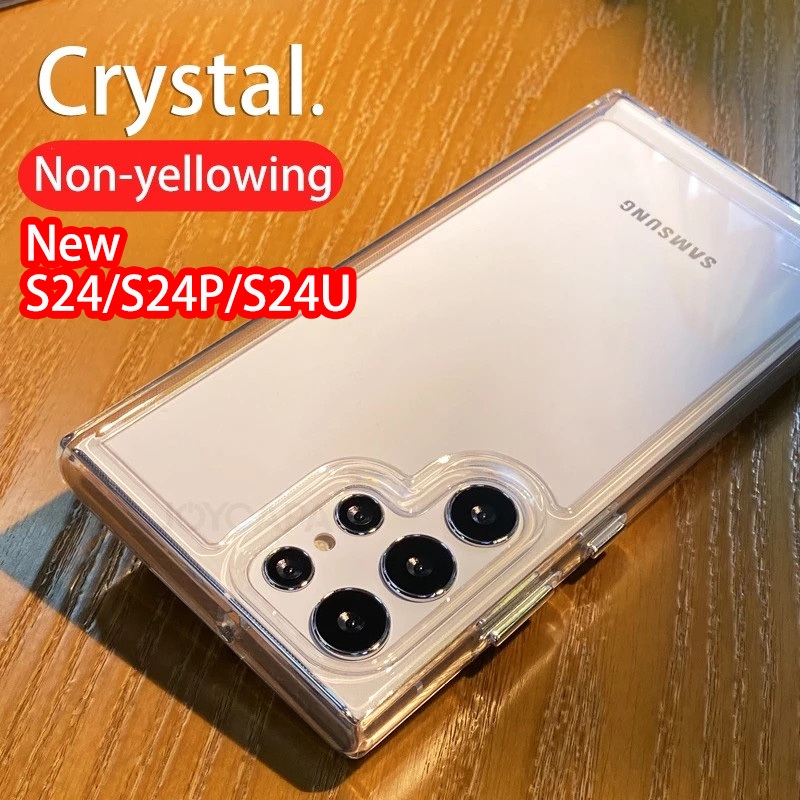 Shockproof Clear Hard PC Soft Frame Phone Case For Samsung S24 FE A55 S23 FE A15 A25 A35 A54 A16 ...