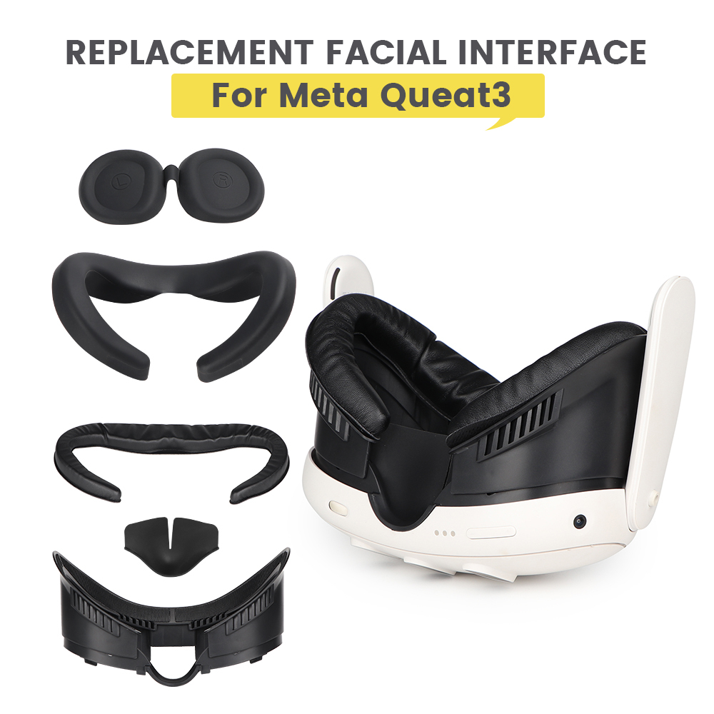for Meta Quest 3 VR Headset Replacement Facial Interface PU Leather ...