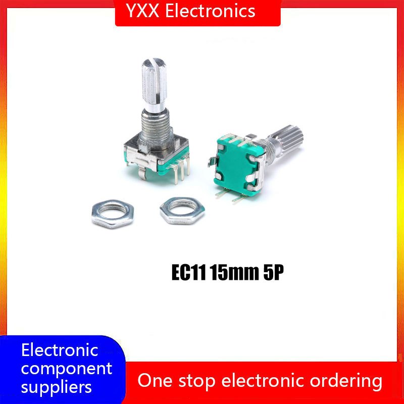 Plum Handle Rotating Encoder Switch/EC11/Digital Potentiometer Handle Length 15mm with Switch 5 ...
