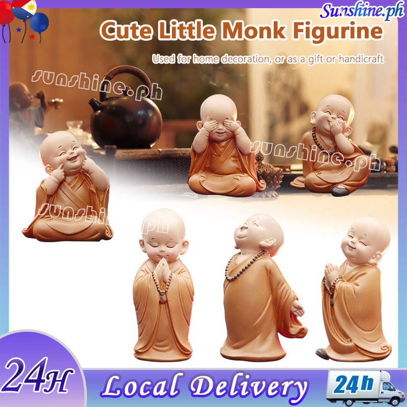 Little Monk Figurine Mini Monk Statue Cute Buddha Monk Statue Adorable ...