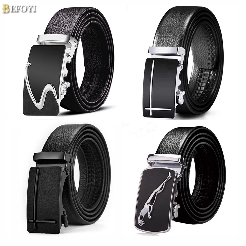 【Local Delivery】Men's Leather Belt Korea Automatic Buckle Premium High ...