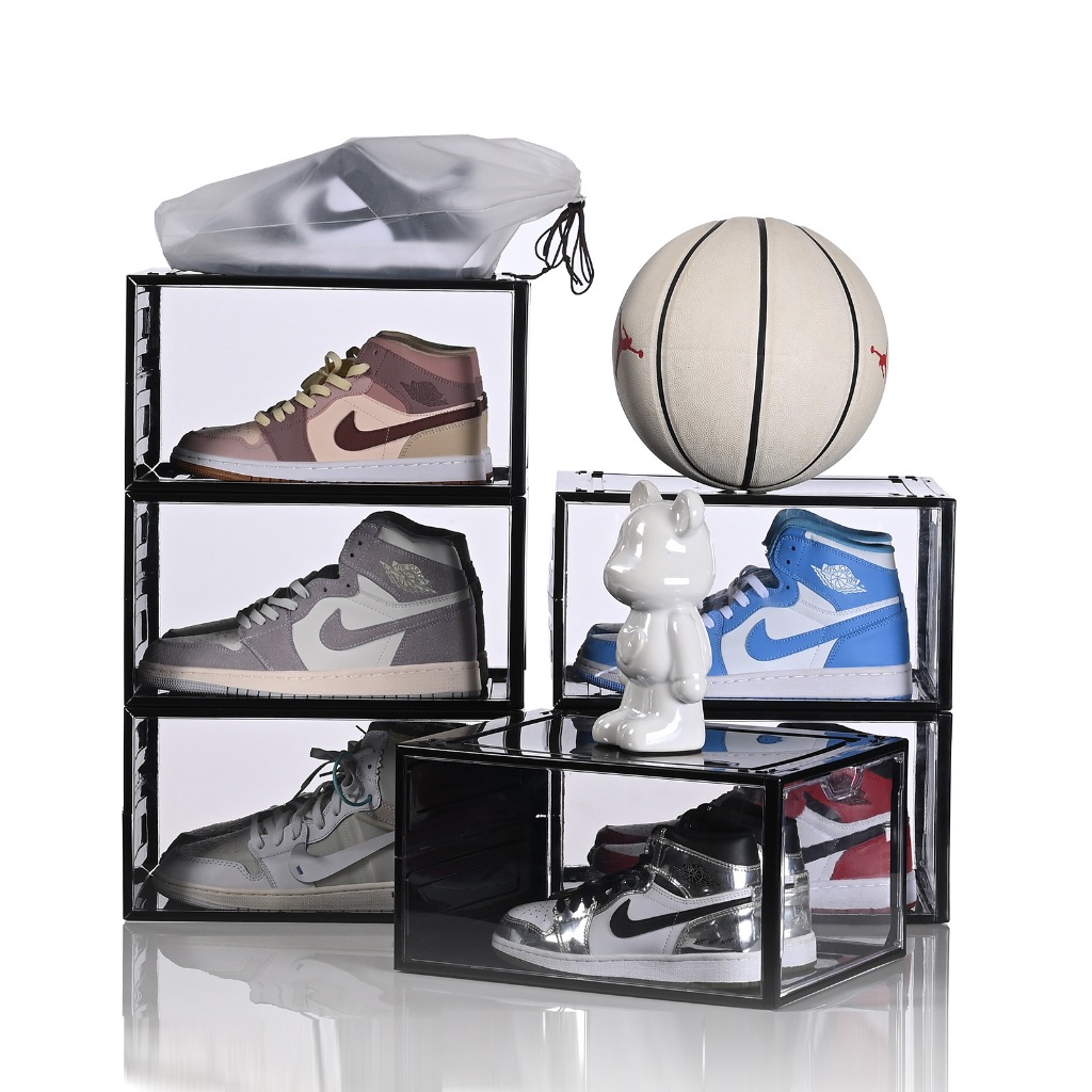 Magnetic Front Drop Acrylic Shoe Box Crystal Clear Magnetic Acrylic ...