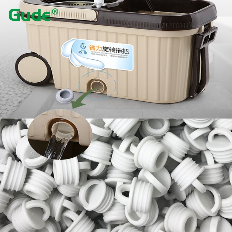 4Pcs White Mop Bucket Drain Stopper Silicone Water Stopper Drain Plug ...
