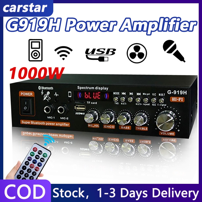 G919H 1000W Power Amplifier Bluetooth Audio Stereo Amplifier Subwoofer ...