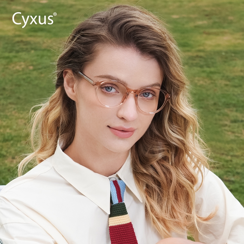 Cyxus Anti Blue Glasses Round Frame Computer Reading TR90 Light Eyewear ...