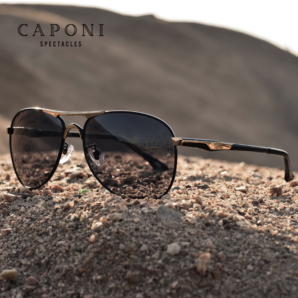 Caponi Driving Photochromic Gray High Quality Sunglasses Polarized For