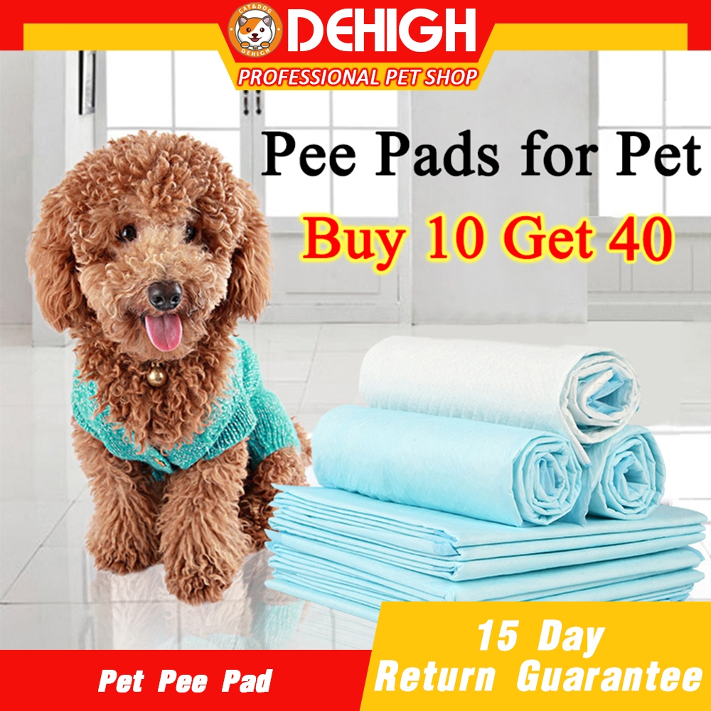 DEHIGH (Buy 10 Get40) Disposable Pet Pads Dog Training Pad Pet Pee Pad ...