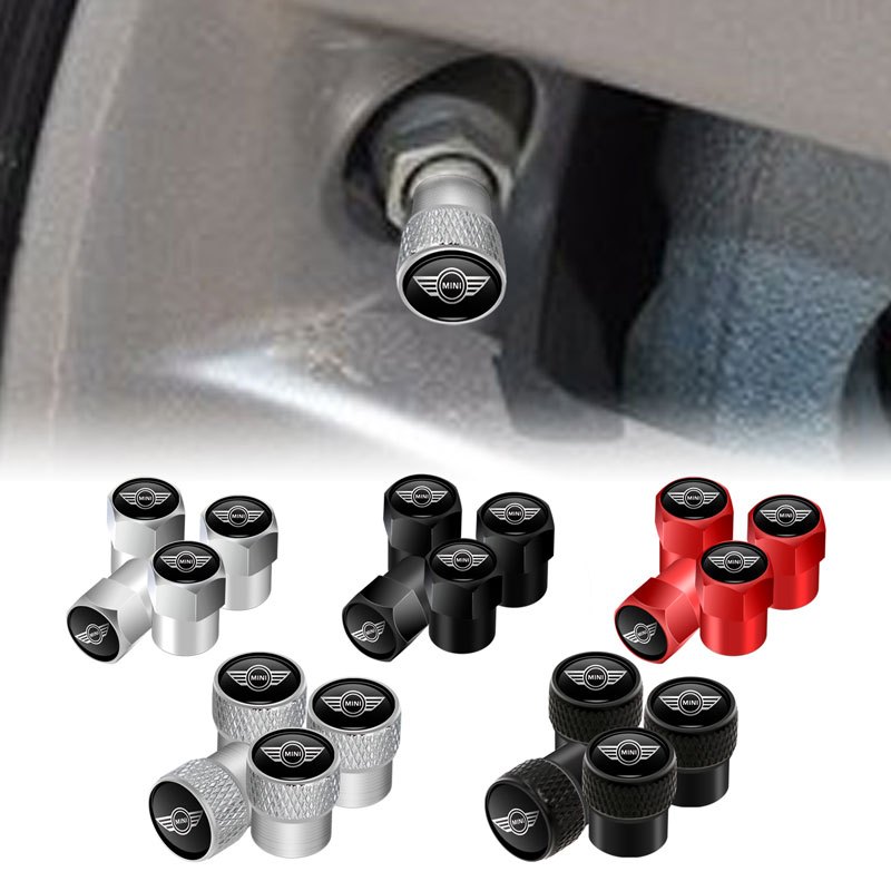 4Pcs Car Metal Wheel Tire Valve Caps Stem Case Dust Cap For Mini Cooper ...