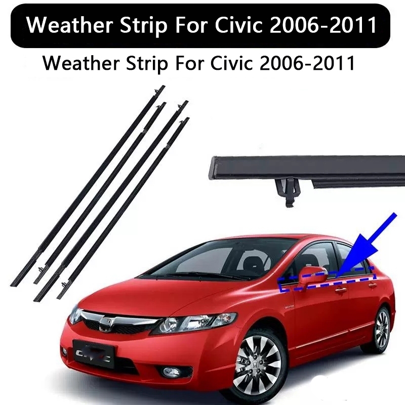 4PCS Honda fd Civic Car Outside Window Moulding Weatherstrip Seal Belt ...
