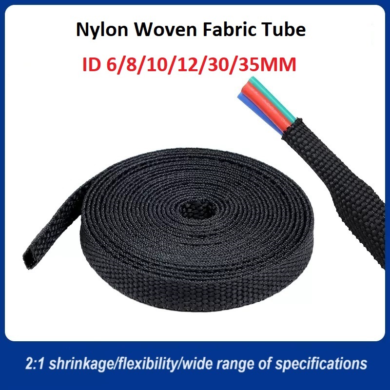 6-35mm Nylon Woven Fabric Tube Wire Protection Cover-2M | Shopee ...