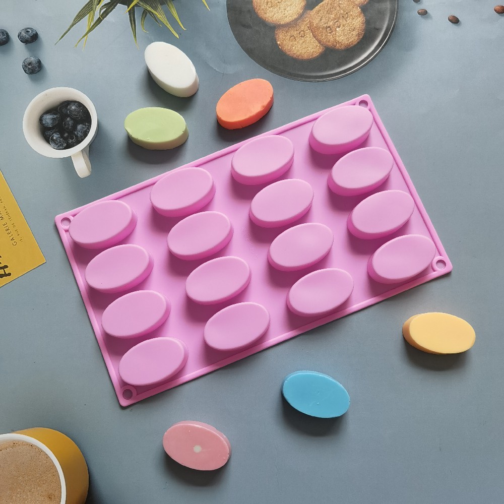 16 Cavity Oval Shape Soap Bake Mold Silicone Mould New | Shopee Philippines
