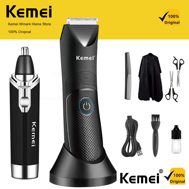 Kemei KM-1838 Electric Groin Area Hair Trimmer Waterproof Wet Dry Clippers Pubic Armpit Body ...