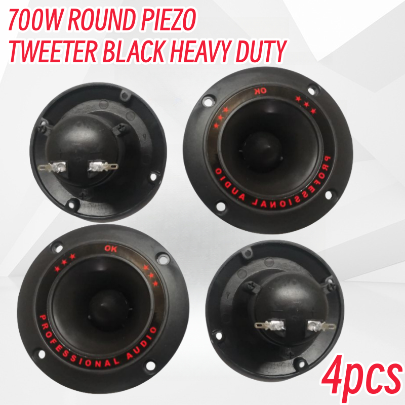 4PCS 700W Heavy Duty Round Piezo Bullet Tweeter Black | Shopee Philippines