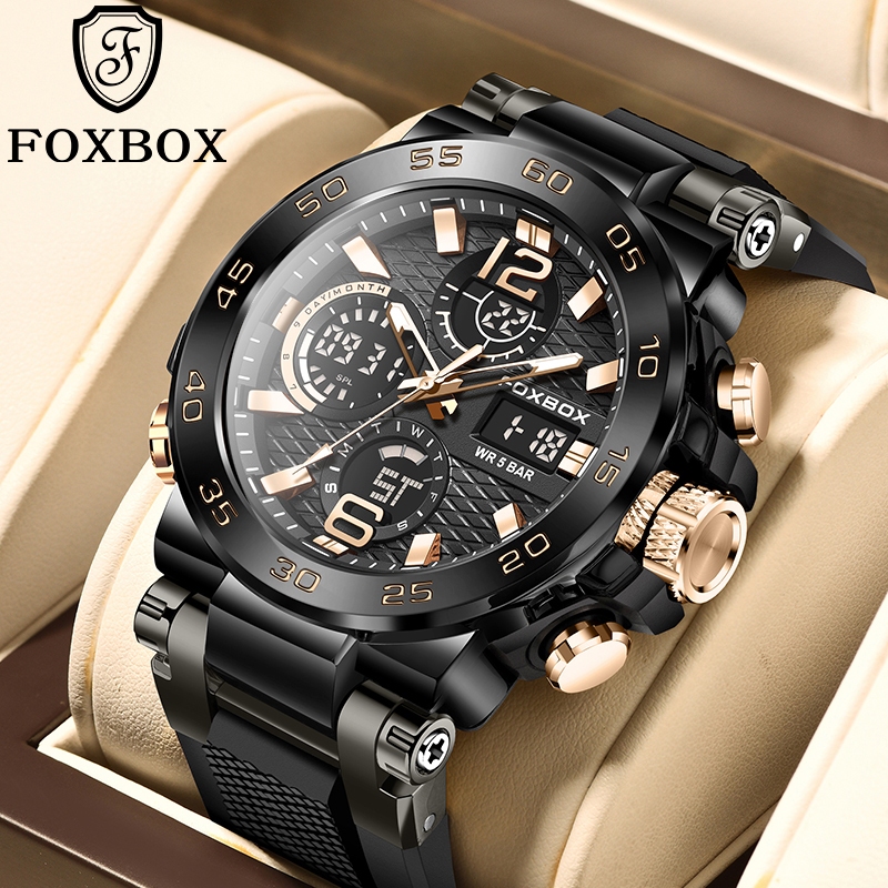 LIGE Digital Dual Display Watch Men Sports Waterproof WristWatch ...