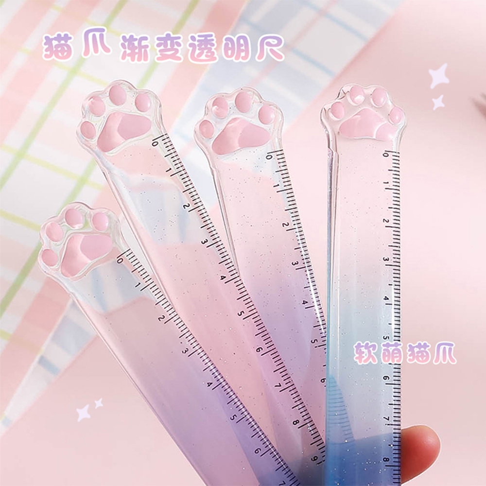 Cute Cat Paw Ruler 15cm Sraight Ruler Creative Ruler Students Ruler ...