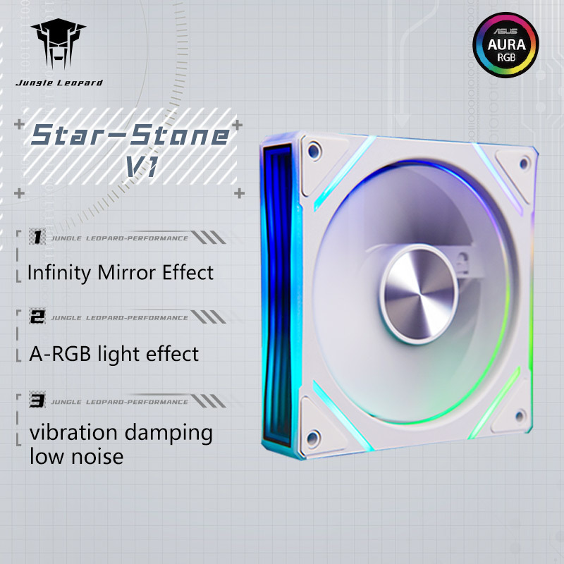 Jungle Leopard Star-Stone V1 ARGB CPU Fan 120mm Infinity Mirror 5V 3PIN ...