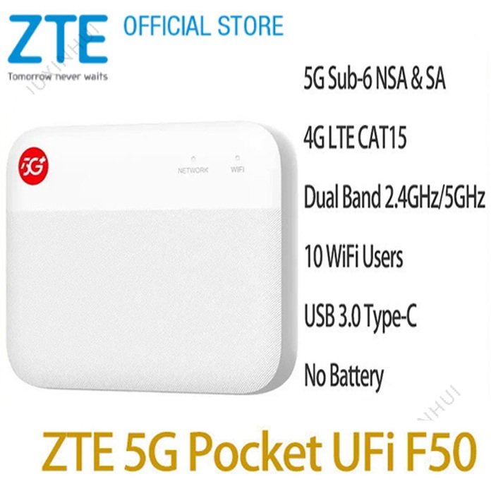 ZTE 5G Pocket UFi F50 ZTE F50 PRO Mini WiFi Router Dual Band 1.6Gbps ...