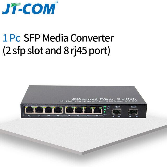 JT-COM 8 Port Gigabit Switch 8 RJ45 Port + 2 SFP Ethernet Network ...