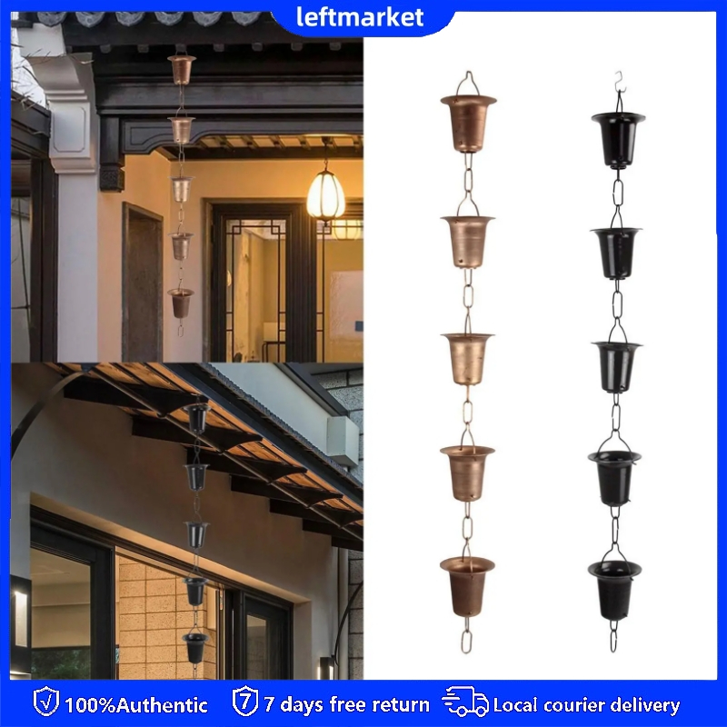 ⭐Local Warehouse+COD⭐ Garden Temple Villa Rain Chains Ring Drop ...