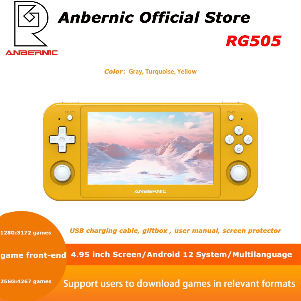 ANBERNIC RG505 handheld game console 4.95 inch OLED touch screen ...