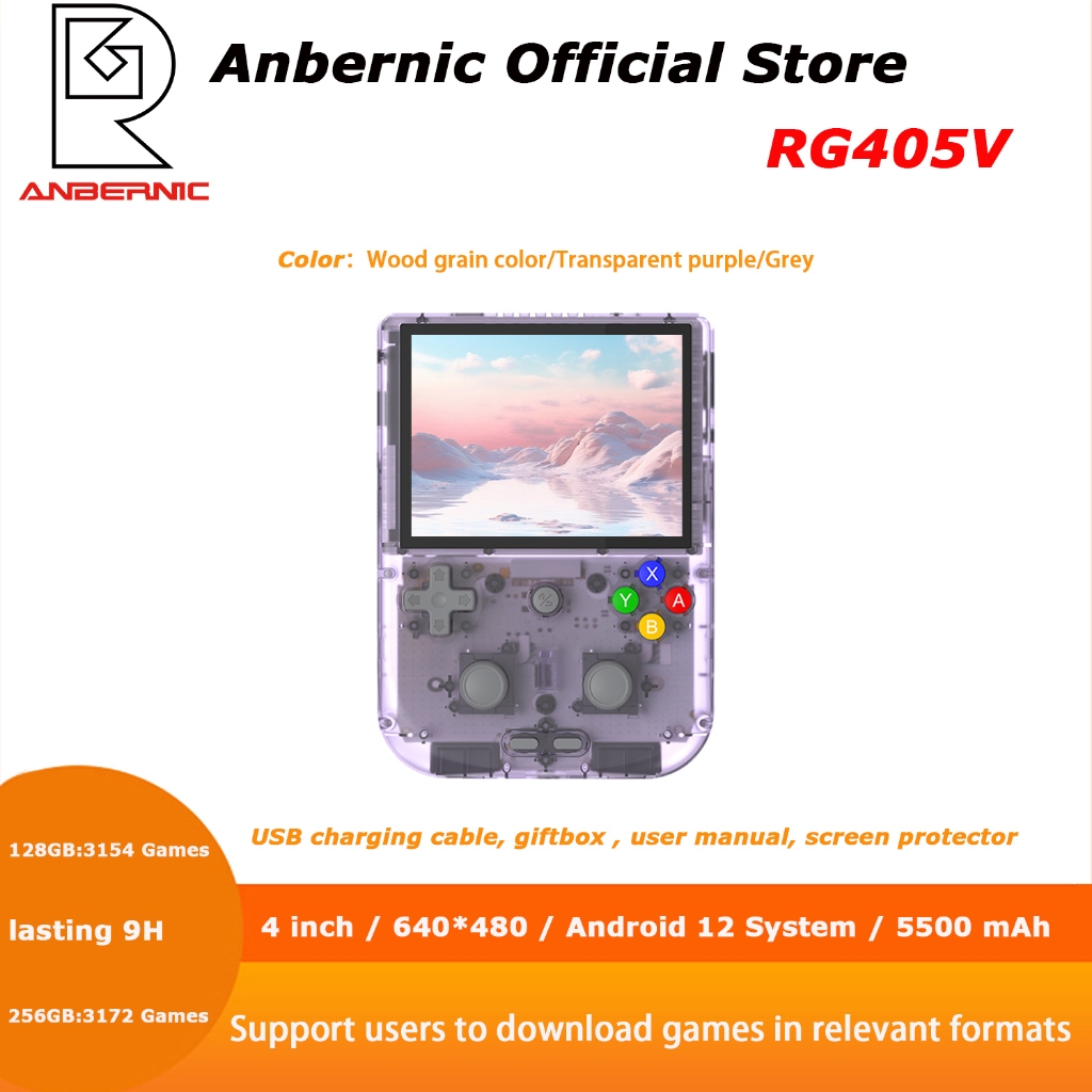 ANBERNIC RG405V retro game console 4 inch touch screen Android 12 system Support AndroidGames ...