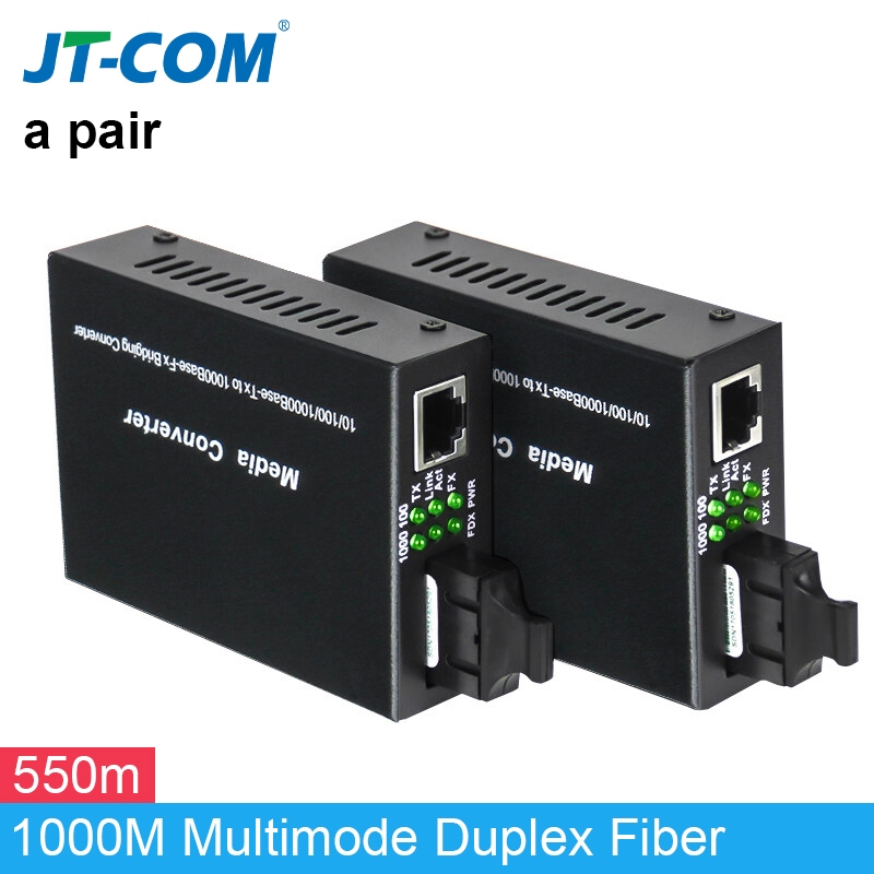 JT-COM SC Gigabit Media Converter with a Built in 1Gb Multimode SC ...