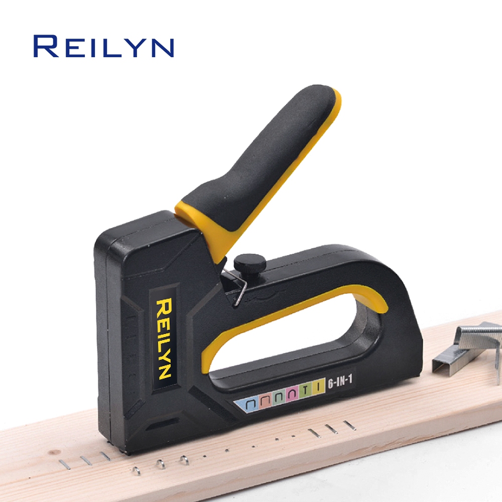 6 IN 1 Heavy Duty Stapler Gun Nail Hand Tacker Gun Manual Steel Nails ...
