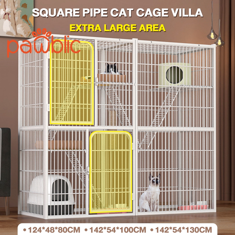 【Ready Stock】Extra Large Space Cat Cage 2/3 Layer Stackable Expandable ...